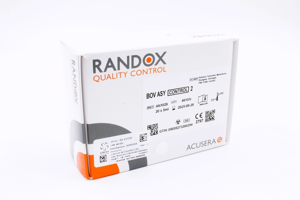 Control Ensayado Química Clínica Nivel 2. Randox (UK) | Labcare de Colombia S.A.S